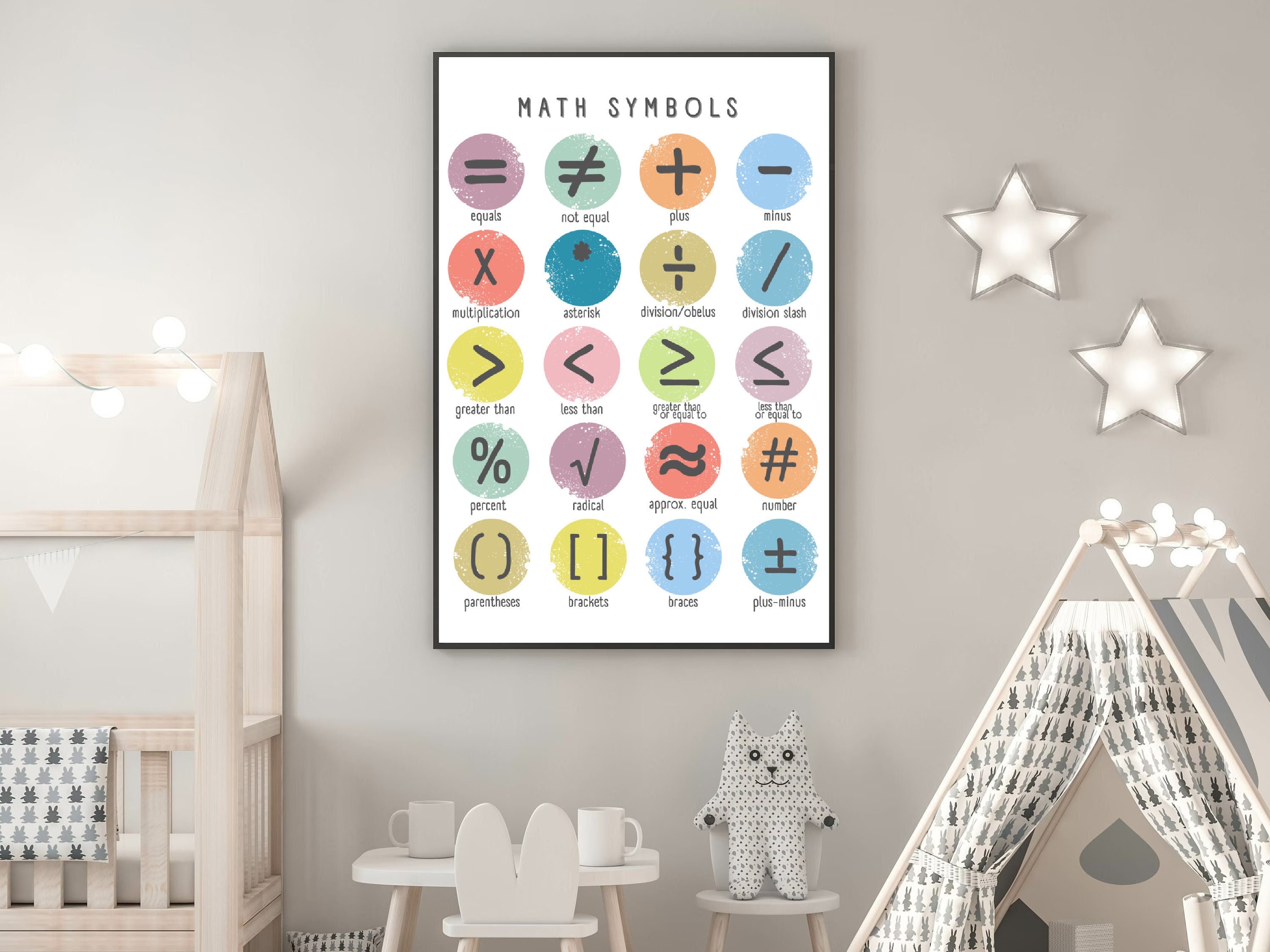 Math Symbols Flashcards & Poster PNG PDF JPG I Preschool Math Learning ...