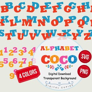 Coco Alphabet Font SVG PNG Coco Letters & Numbers - Etsy