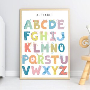 Colorful Alphabet Abc Flashcards Poster Set I PNG PDF JPG I Learning ...