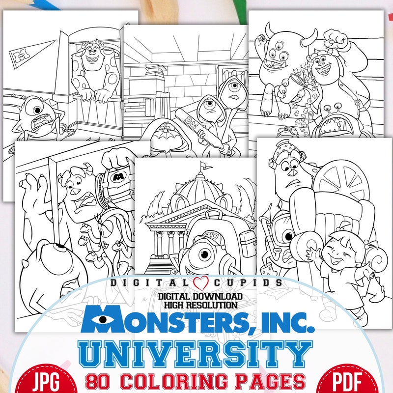 Coloring Pages the Monster Inc - Etsy UK