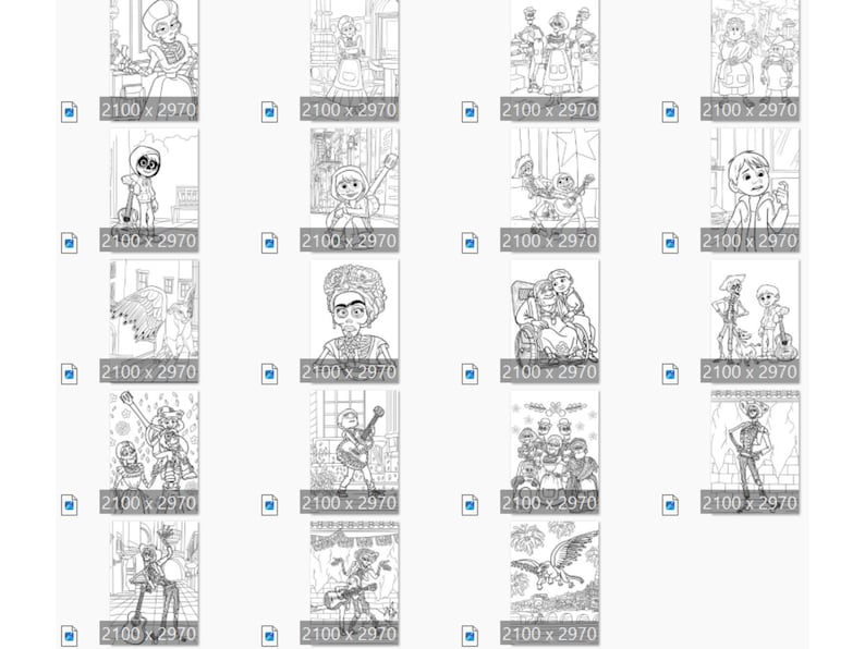 Coco Movie Coloring Pages JPG & PDF Coco Illustrations Creative Kids ...