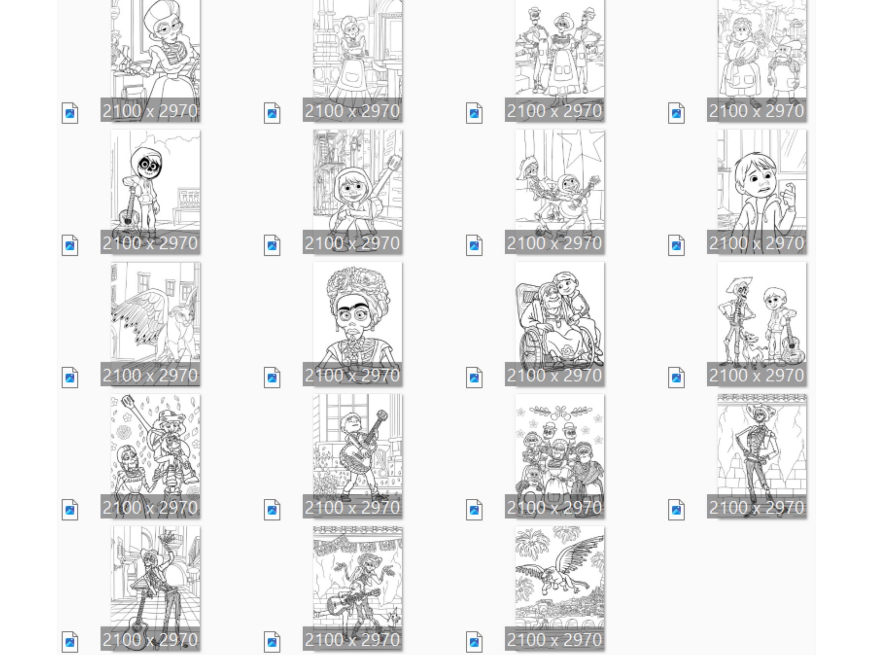 Coco Movie Coloring Pages JPG & PDF Coco Illustrations Creative Kids ...