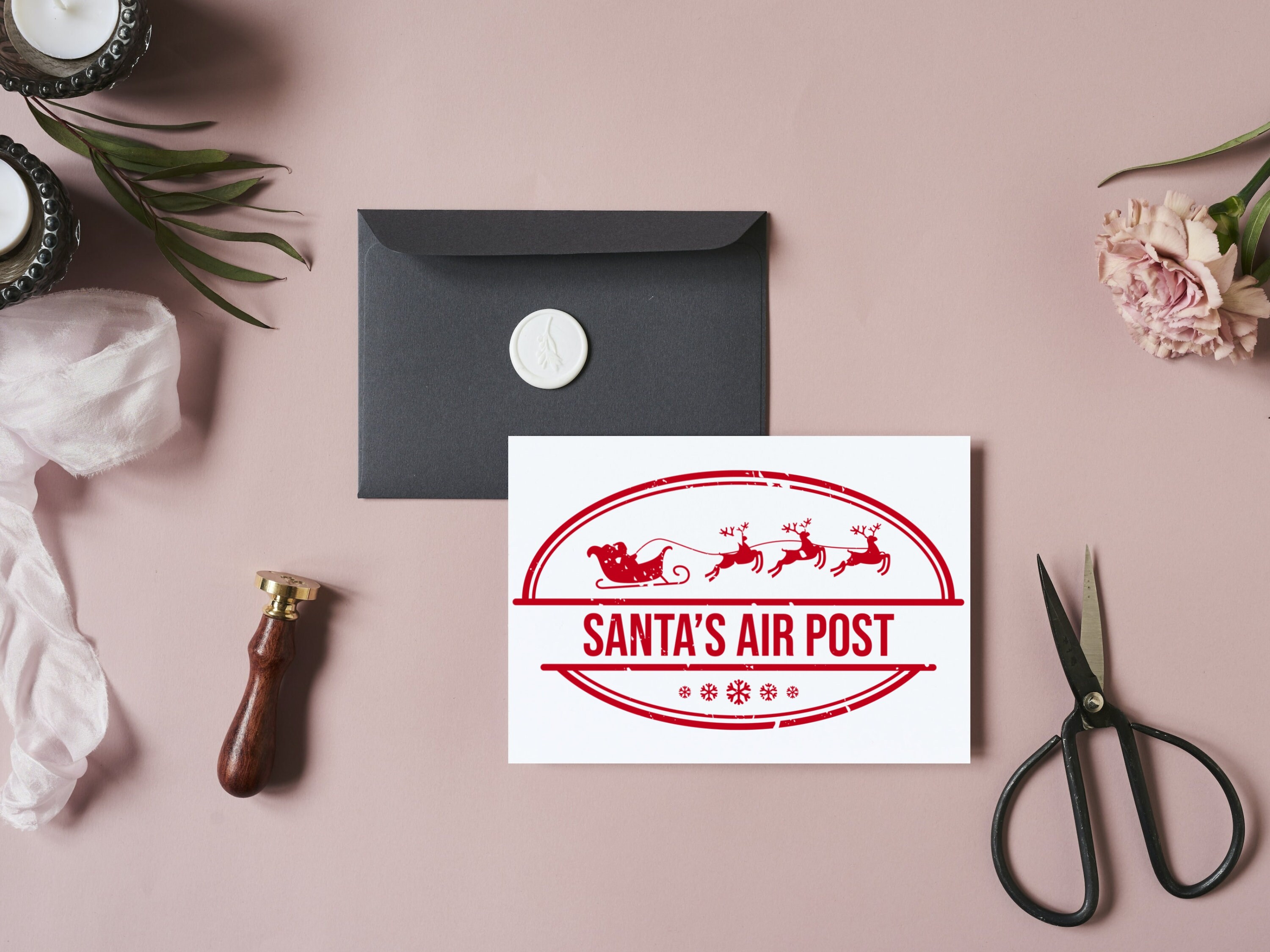 Santa Mail Stamps: Christmas SVG PNG Stickers, Gift Tags, Postcards ...