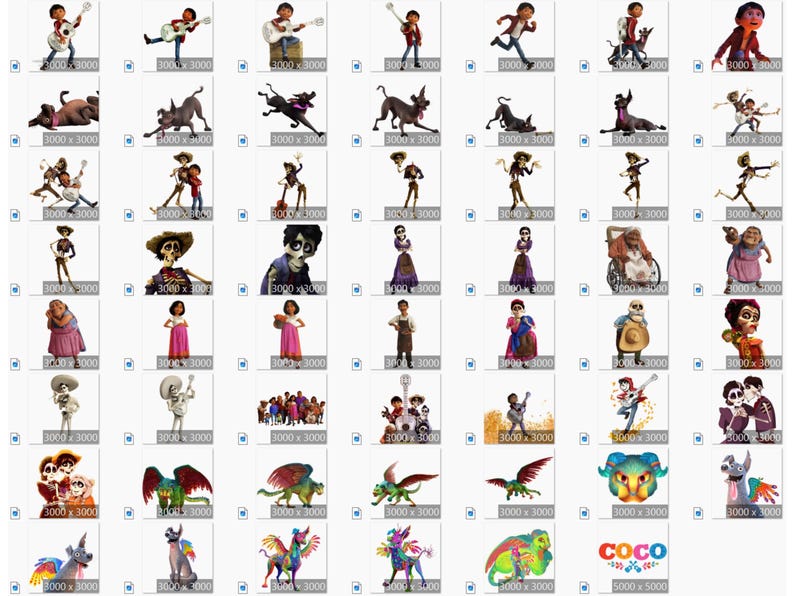 Coco Movie Clipart Collection: 55 PNG Graphics for Party Decor ...