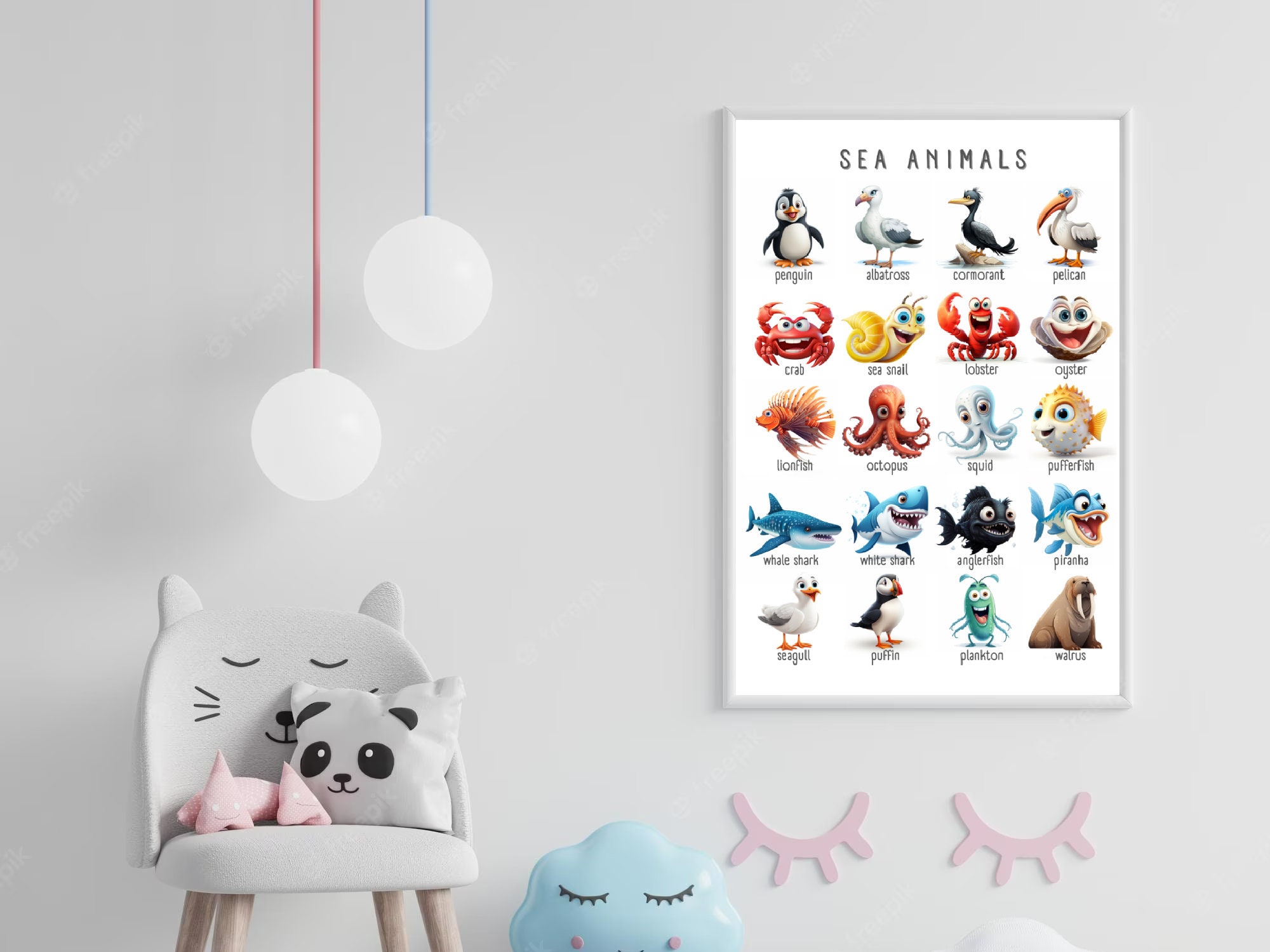 Sea Animals Flashcards JPG PDF I Educational Posters for Kids Babies I ...