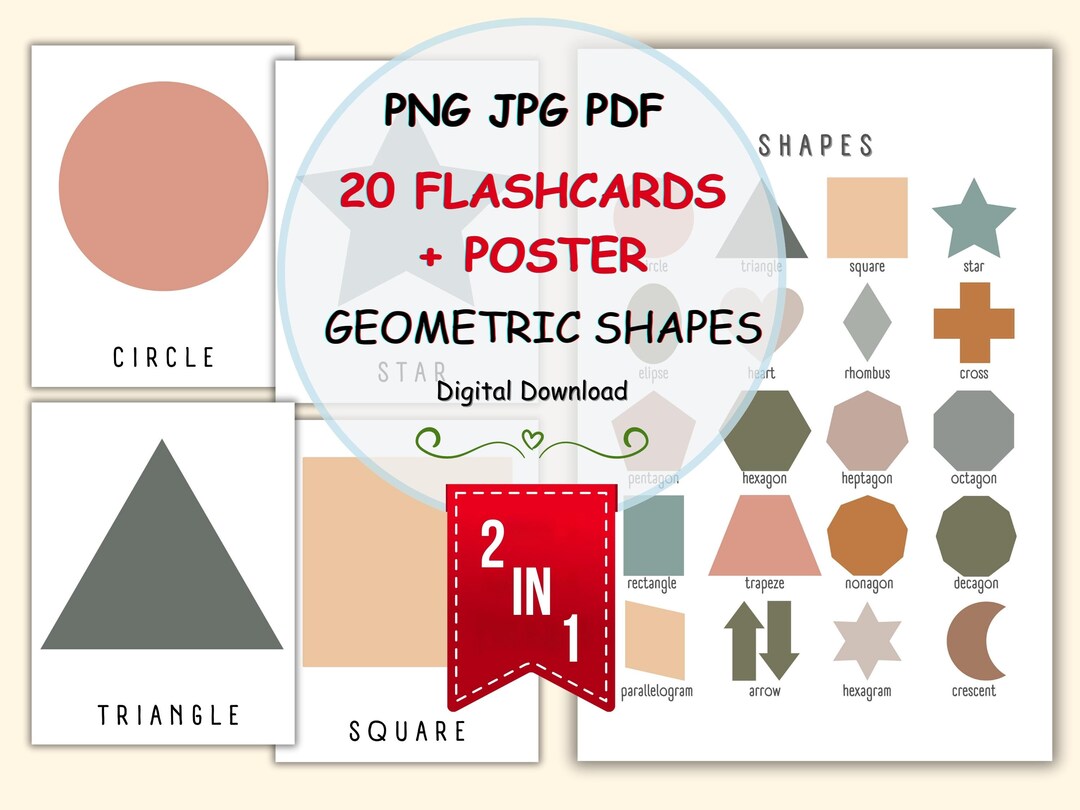 Geometric Shapes Educational Poster PNG PDF JPG I Learning - Etsy Australia