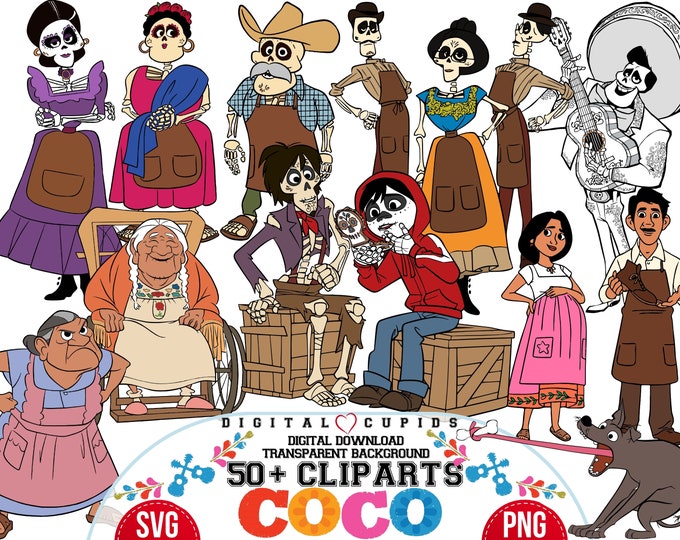 Coco Clipart Collection: SVG PNG Designs (digital Download) - Etsy