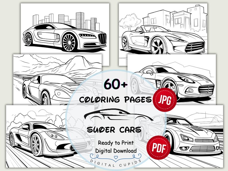 Supercars Coloring Book Kids Luxury Car Download I Printable Supercars ...
