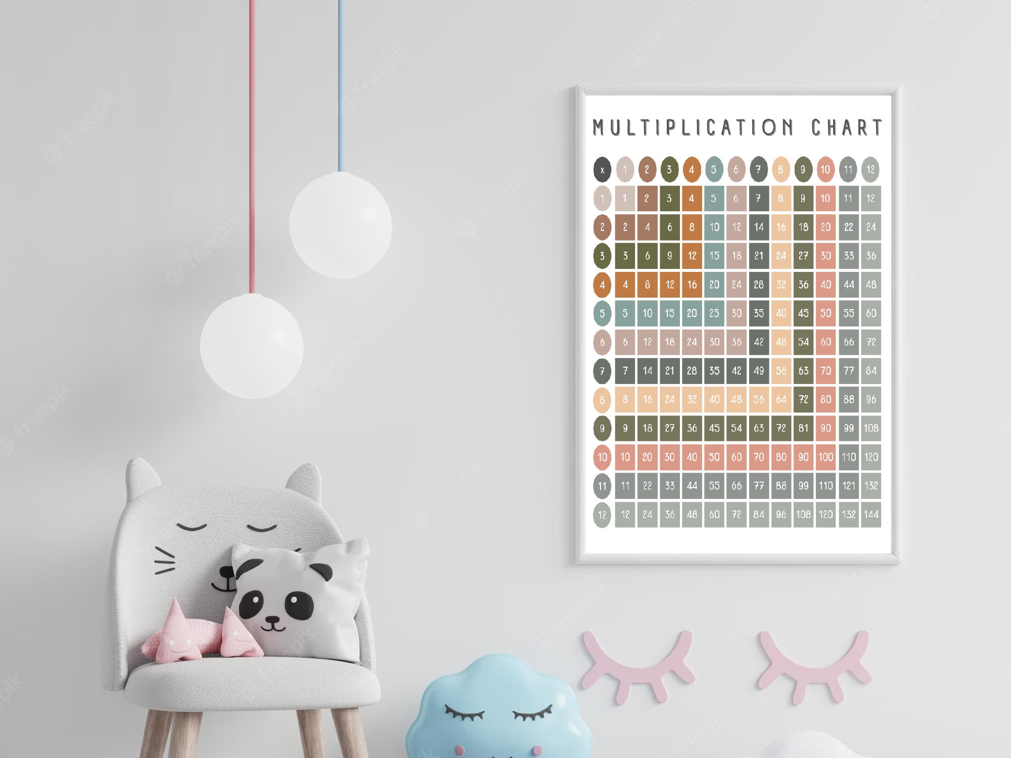 Multiplication Chart Flashcards and Poster Printable PNG PDF JPG I Math ...