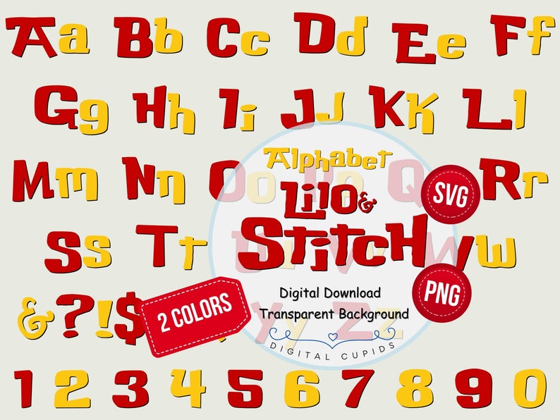 Lilo & Stitch Alphabet Font SVG PNG Lilo Stitch Letters - Etsy Canada