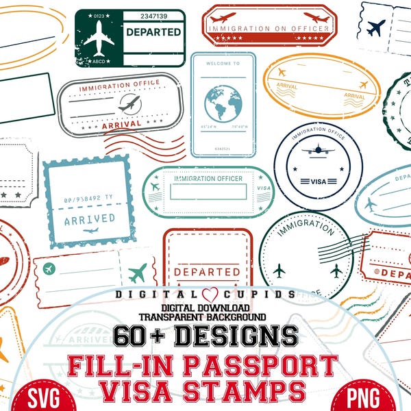 Passport Stamps Wall Stickers - Etsy