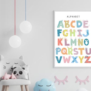 Colorful Alphabet Abc Flashcards Poster Set I PNG PDF JPG I Learning ...