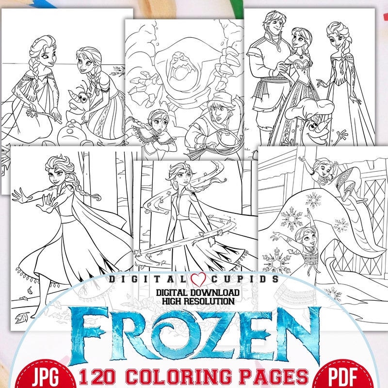 Coloring Pages Elsa - Etsy Canada