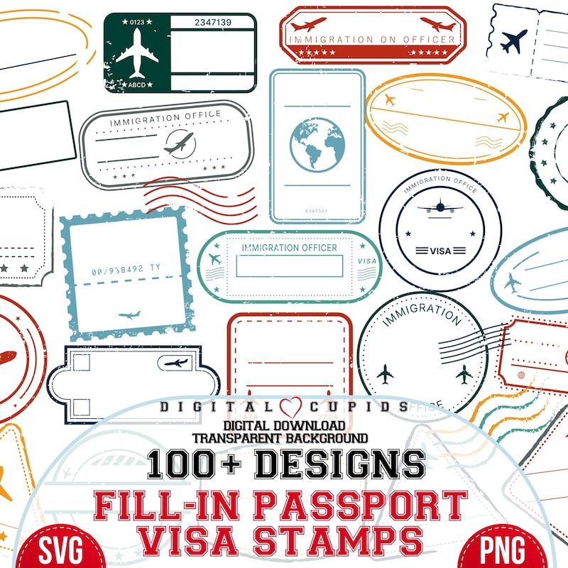 Stickers on Passport - Etsy