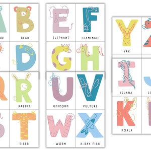 Colorful Alphabet Abc Flashcards Poster Set I PNG PDF JPG I Learning ...
