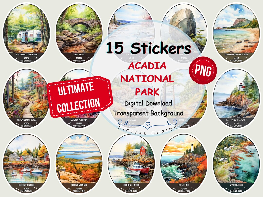 US Acadia National Park PNG Sticker Collection I Stone Bridge - Etsy