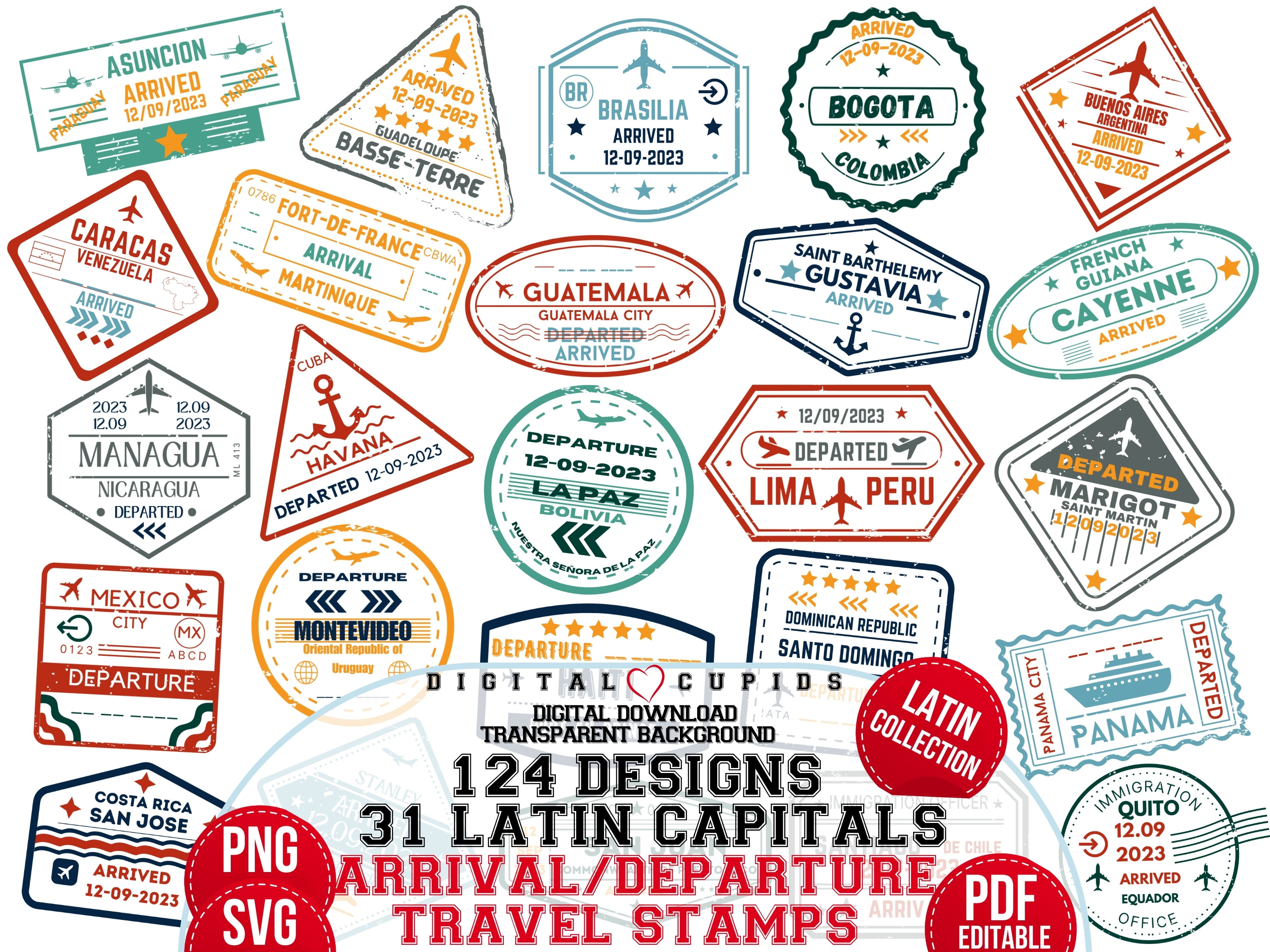 Passport Stamps Clipart