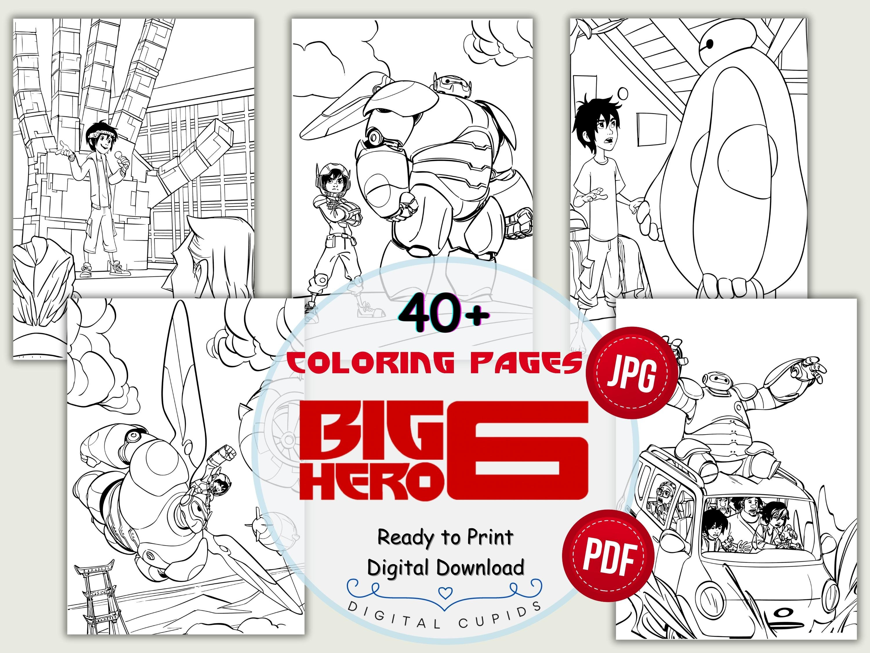 Big Hero Coloring Pages I Printable Hero Coloring Book I Hiro Hamada ...