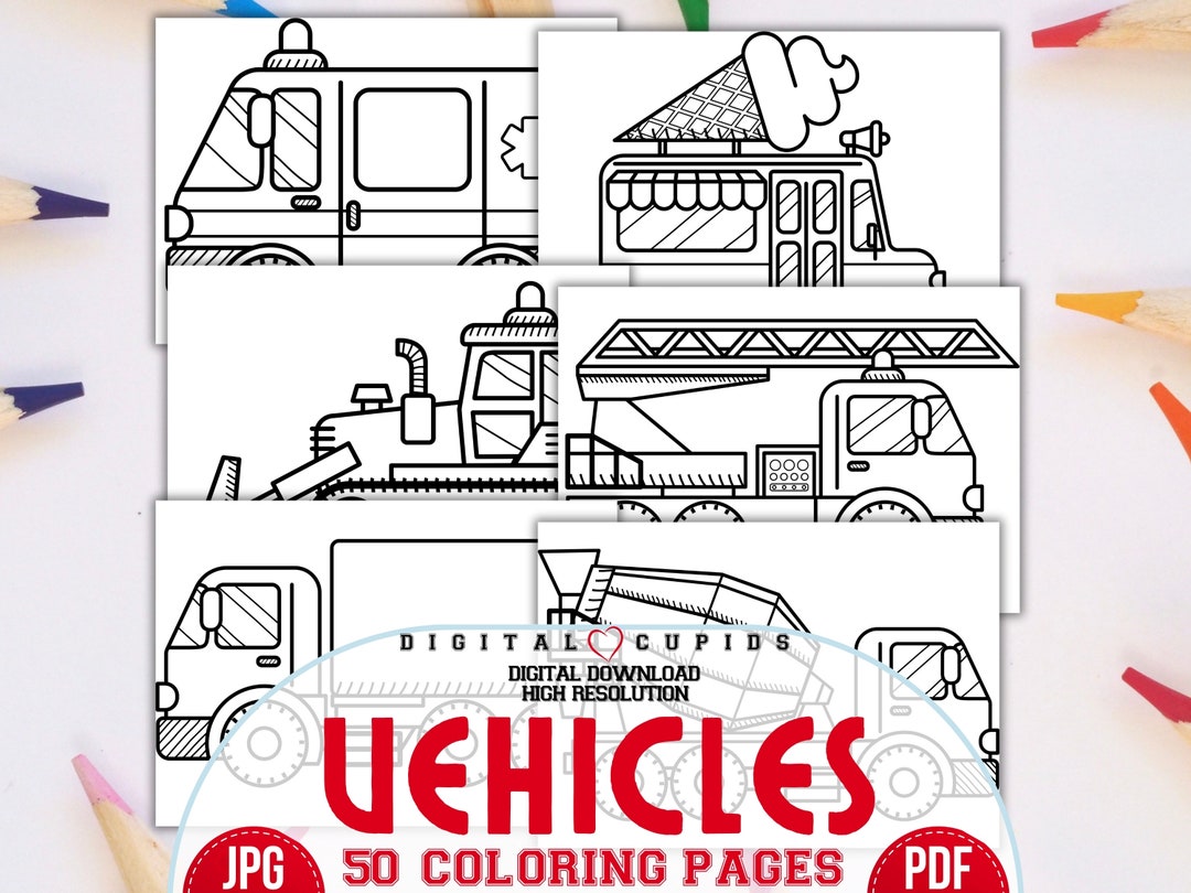 Kids Vehicles Coloring Book | Kids Cars Download I Printable Vehicles ...