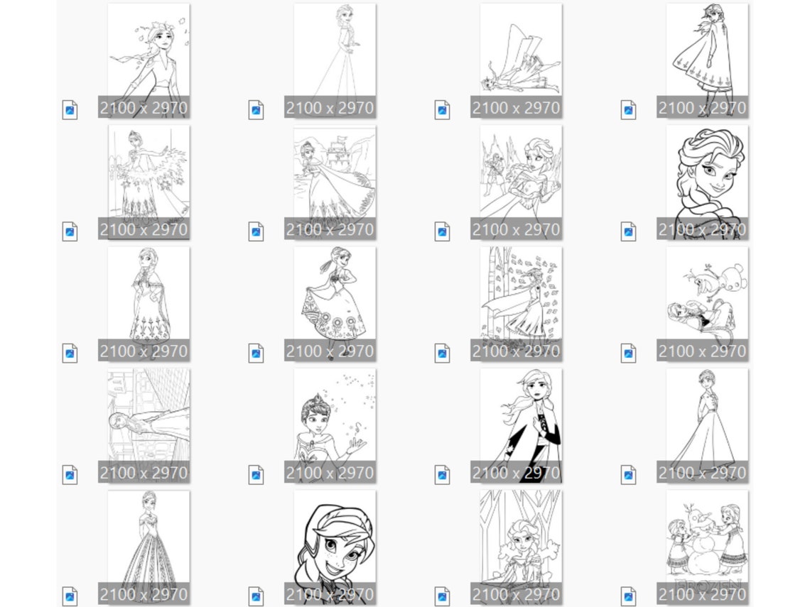 Frozen Coloring Pages, Elsa & Anna Cartoon Cliparts Coloring Book ...