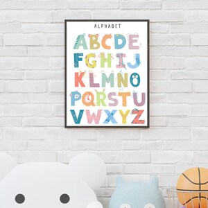 Colorful Alphabet Abc Flashcards Poster Set I PNG PDF JPG I Learning ...