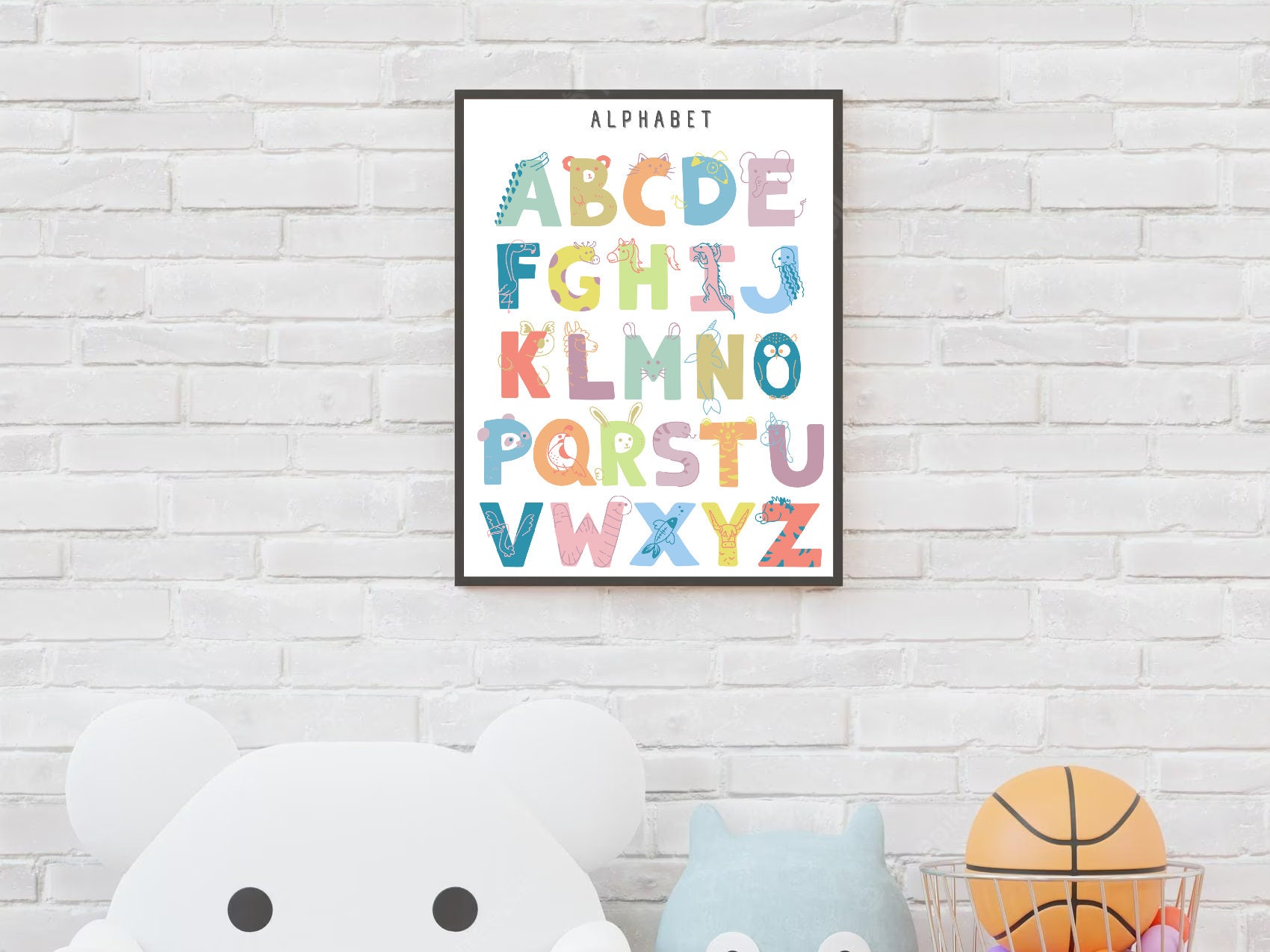 Colorful Alphabet Abc Flashcards Poster Set I PNG PDF JPG I - Etsy