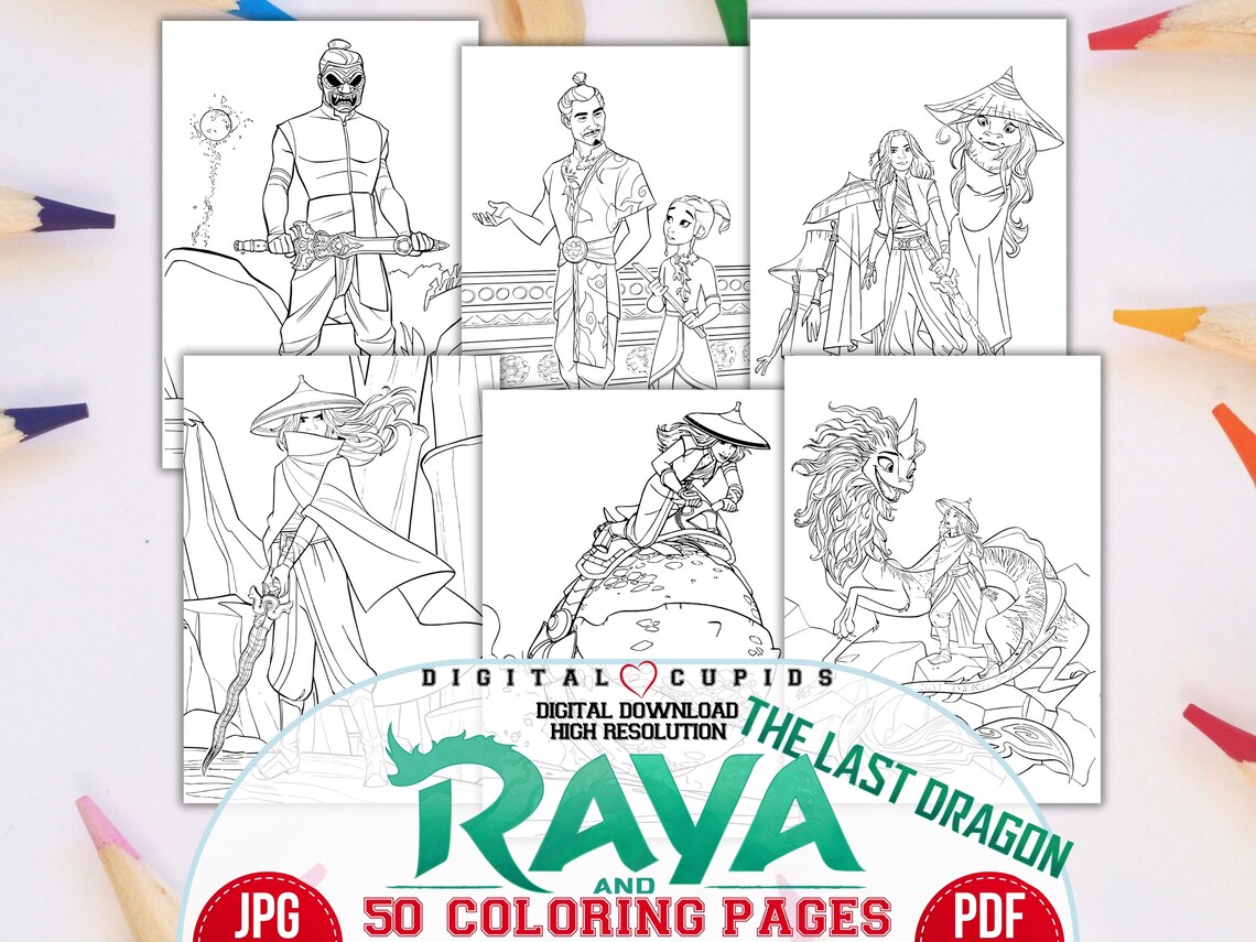 Raya and the Last Dragon Coloring Pages, Princess Raya Cartoon Cliparts ...