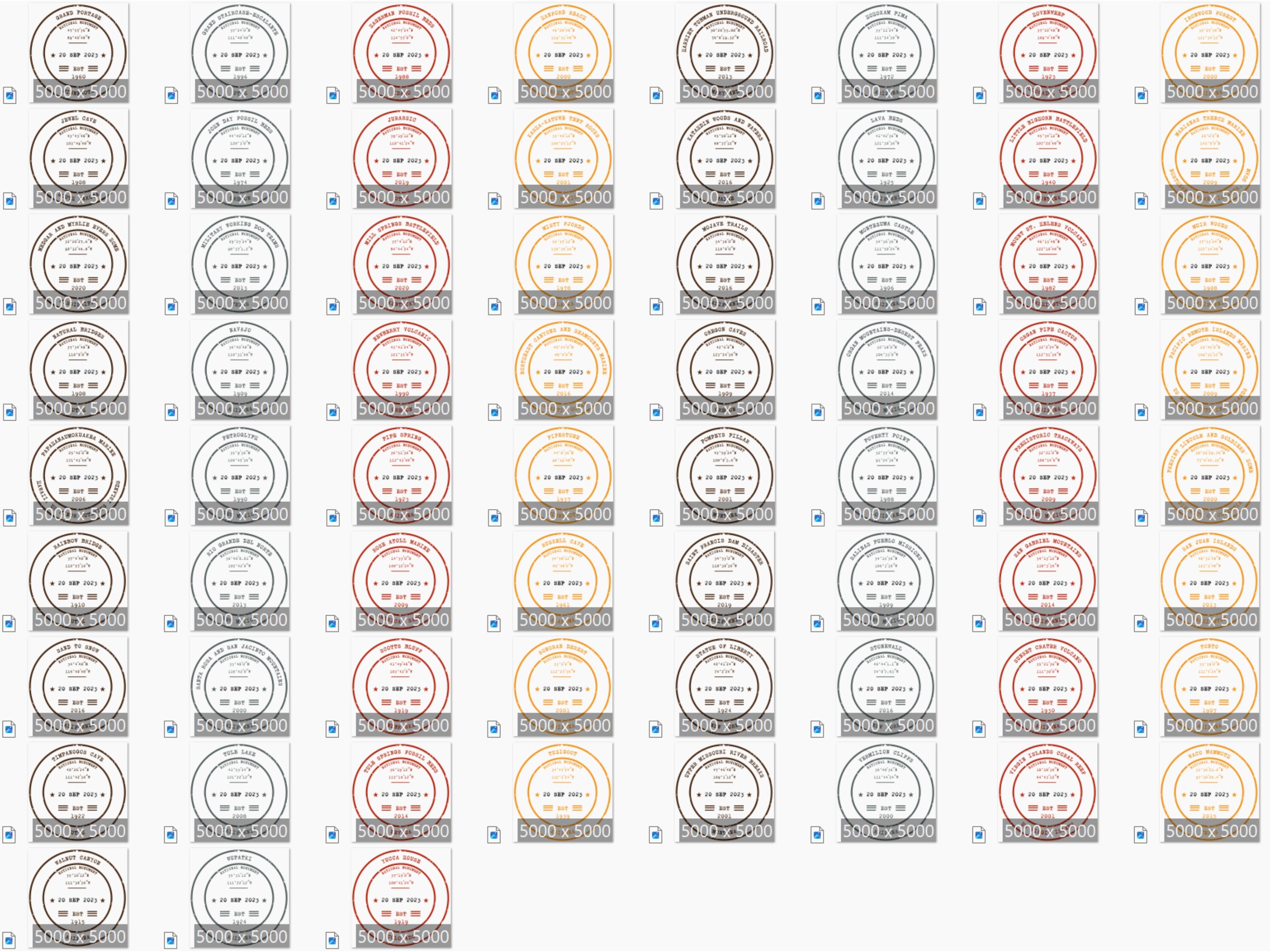 US National Monuments Stamps SVG & PNG: Part 2 Travel Stamp - Etsy
