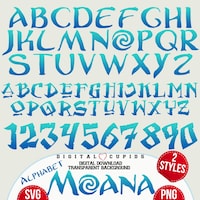 Moana Alphabet – Numbers Svg, Dxf, Png,disney,birthday - Etsy Canada