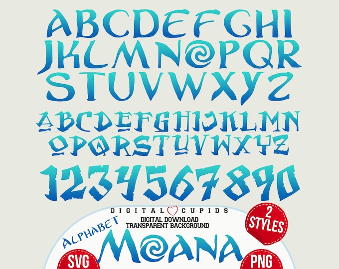 Moana Alphabet – Numbers Svg, Dxf, Png,disney,birthday - Etsy Canada