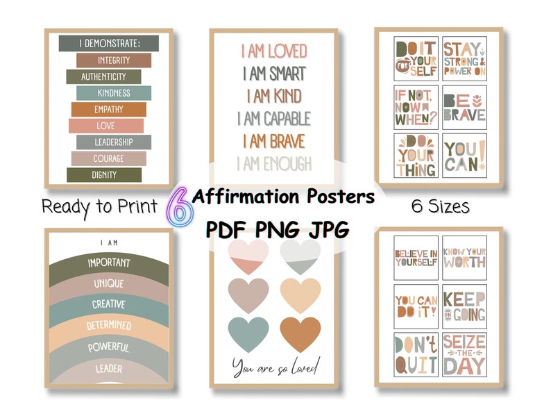 Affirmation Positive Posters PDF PNG JPG I Motivational Aspirational ...