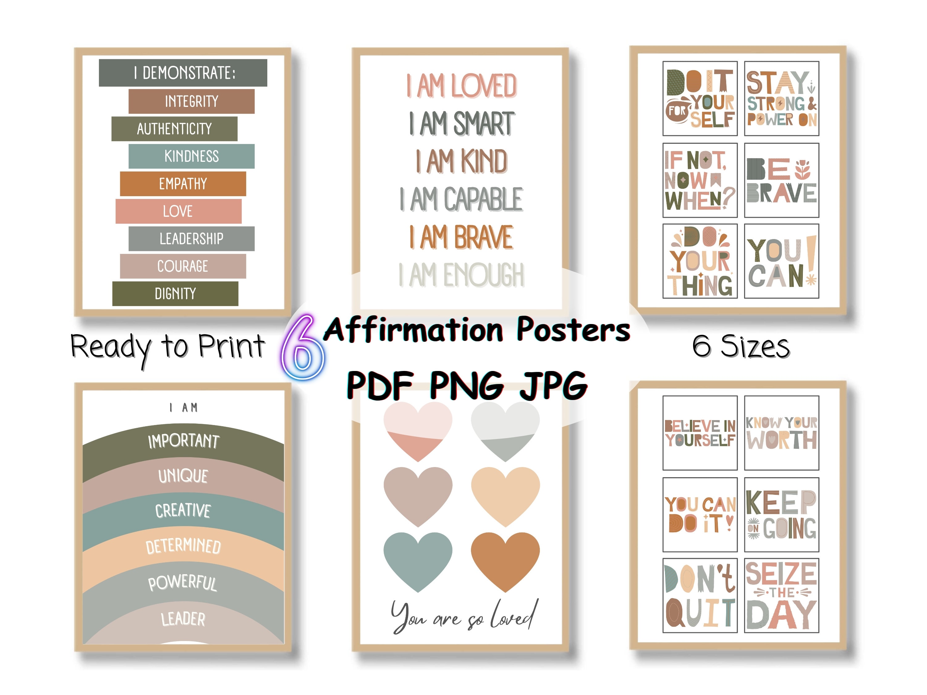 Affirmation Positive Posters PDF PNG JPG I Motivational Aspirational ...
