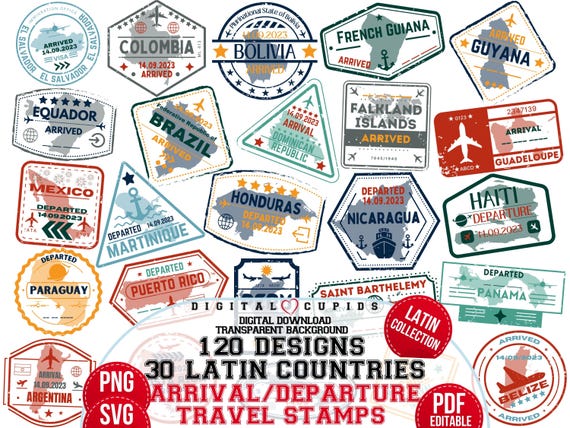 Passport Stamps Clipart