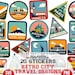 Travel Retro Stickers Collection I SVG PNG Bundle I Global Landmarks ...