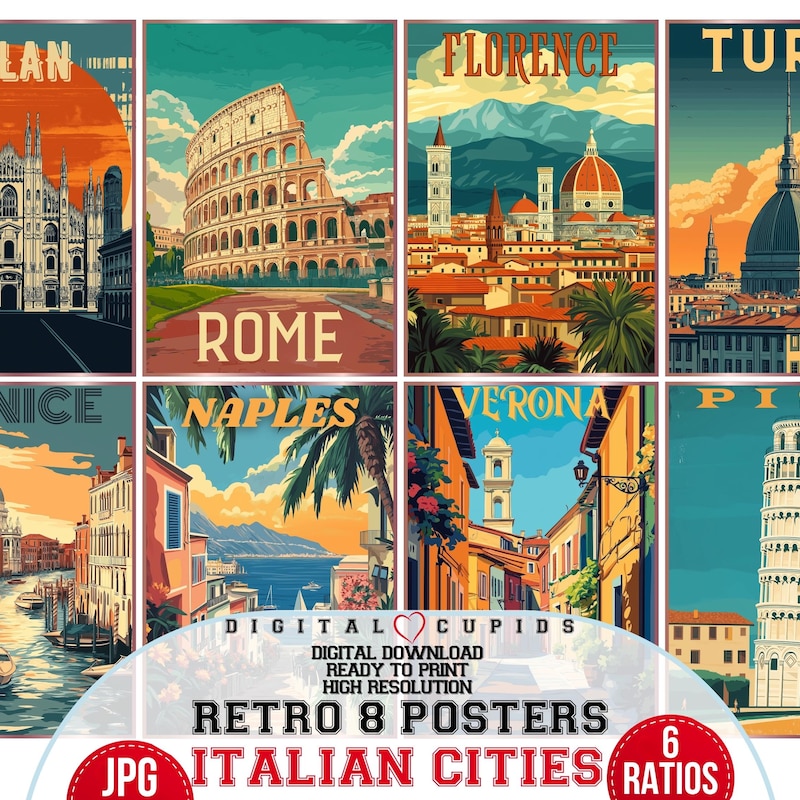 Retro Italian Wallart - Etsy