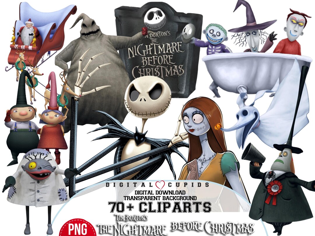Nightmare Before Christmas Clipart: Halloween Town PNG (digital ...