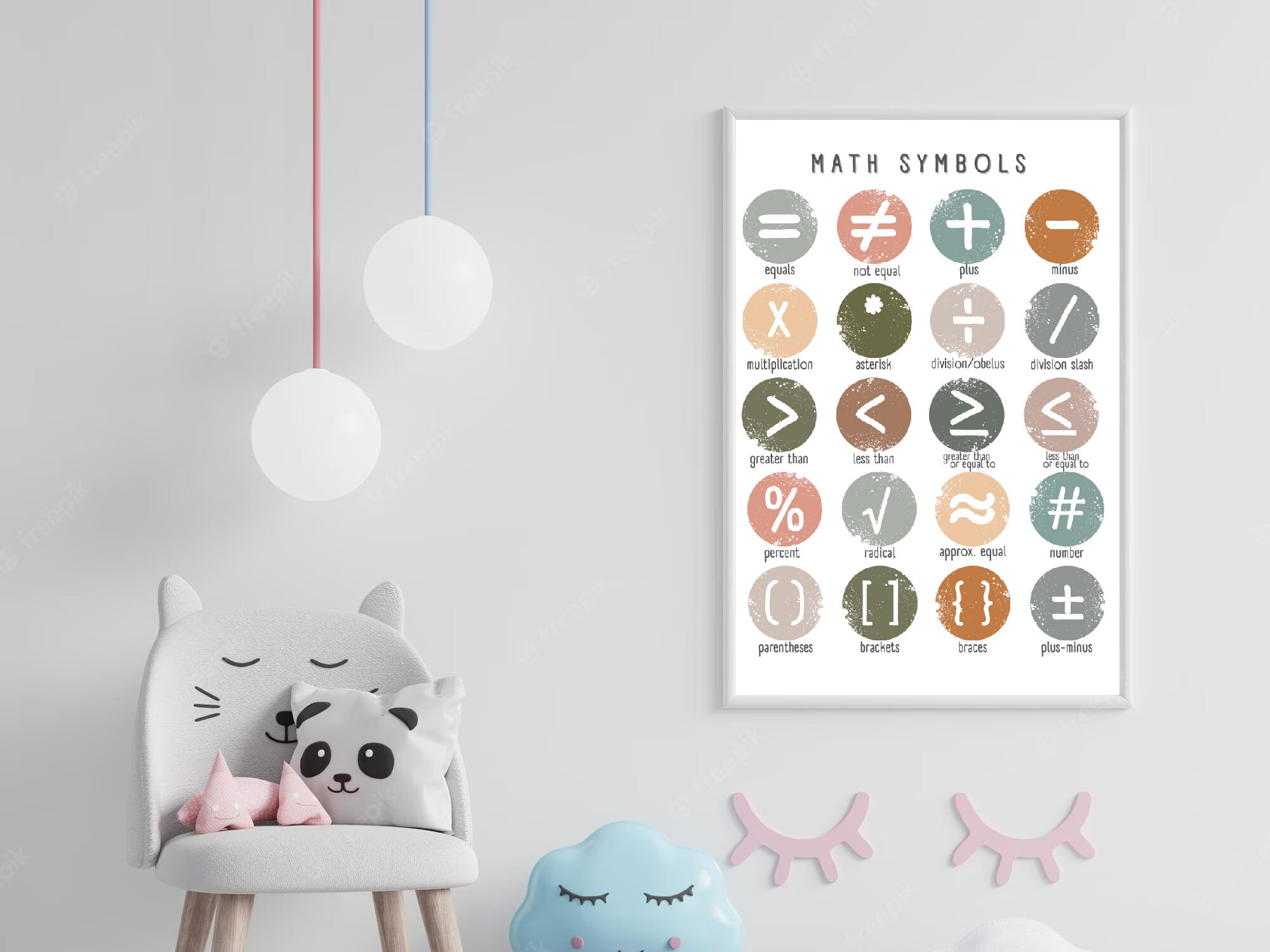 Math Symbols Preschool Flashcards Poster PNG PDF JPG I Child - Etsy Canada