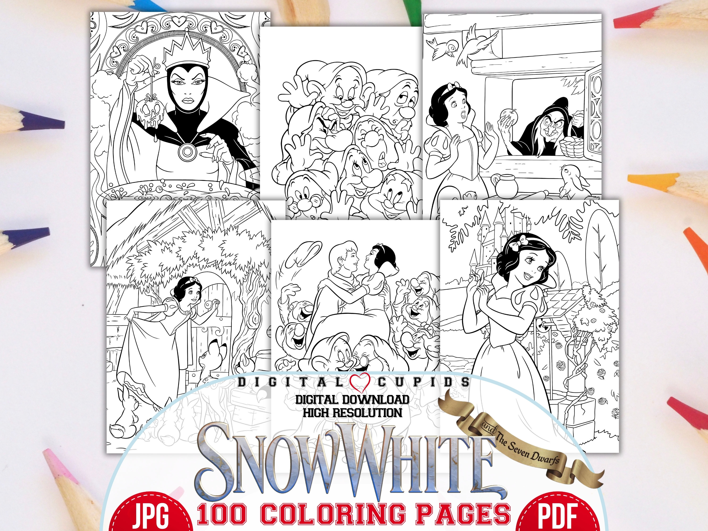 Blancanieves Y Los Siete Enanitos Para Colorear Amazon.com: