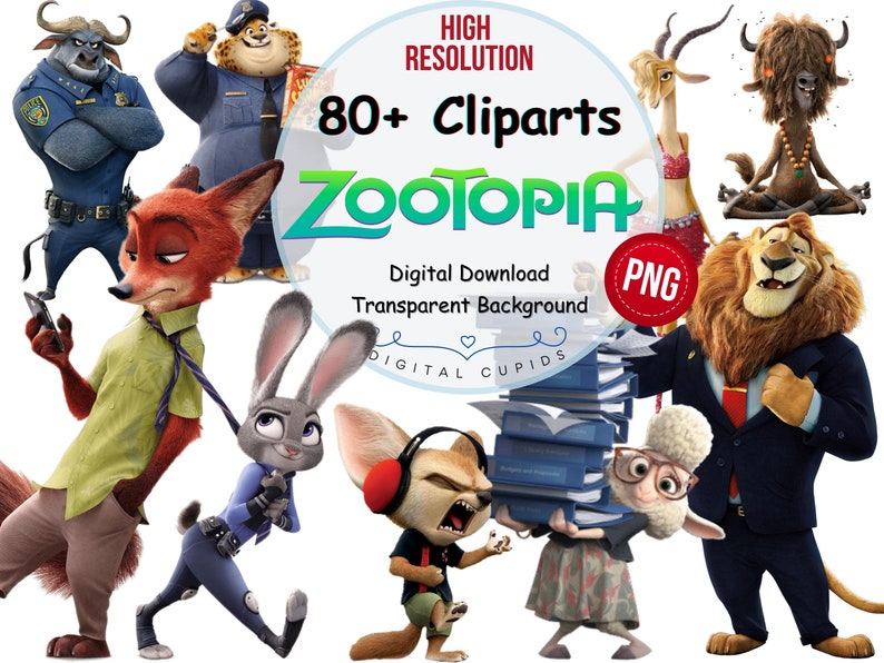 Zootopia PNG Clipart Sammlung | Zootropolis Printable Film Handwerk ...