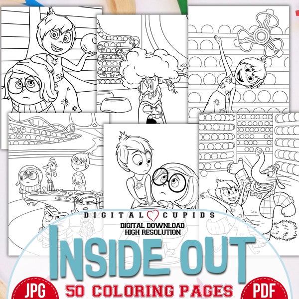 Inside Out Character Coloring Pages - Etsy