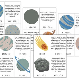 Astronomy Solar System Poster & Flashcards Set I PNG JPG PDF Space ...