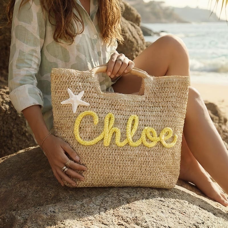 Rattan Beach Bag - Etsy UK