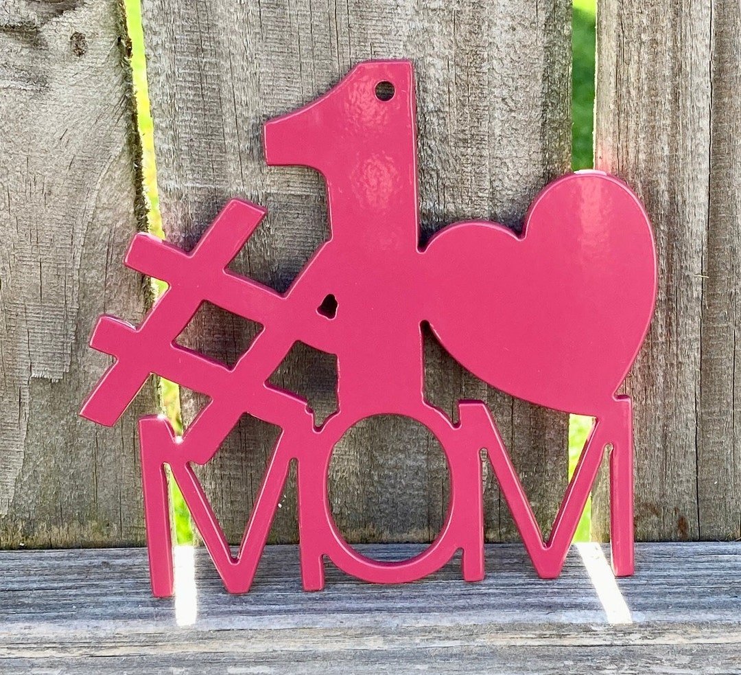 Number 1 Mom Sign - Pink - Etsy