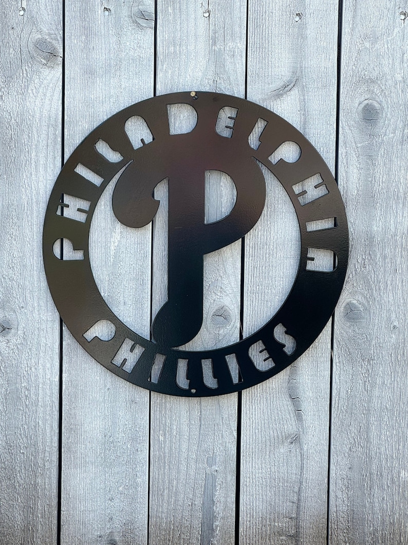 Philadelphia Phillies Metal Wall Sign- Black - Etsy