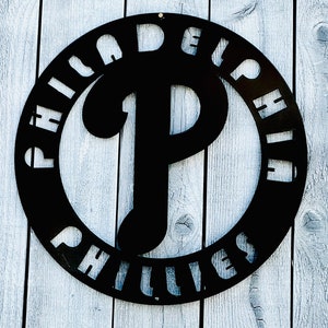 Philadelphia Phillies Metal Wall Sign- Black - Etsy