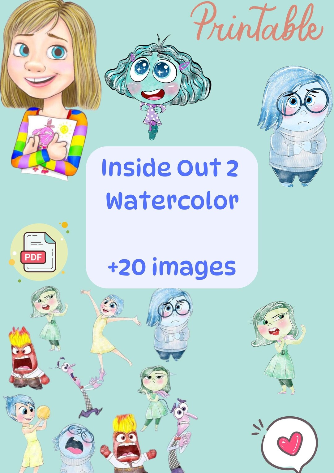 Inside Out 2 Acuarela Png, Inside Out 2 Descargar, Paquete Inside Out ...