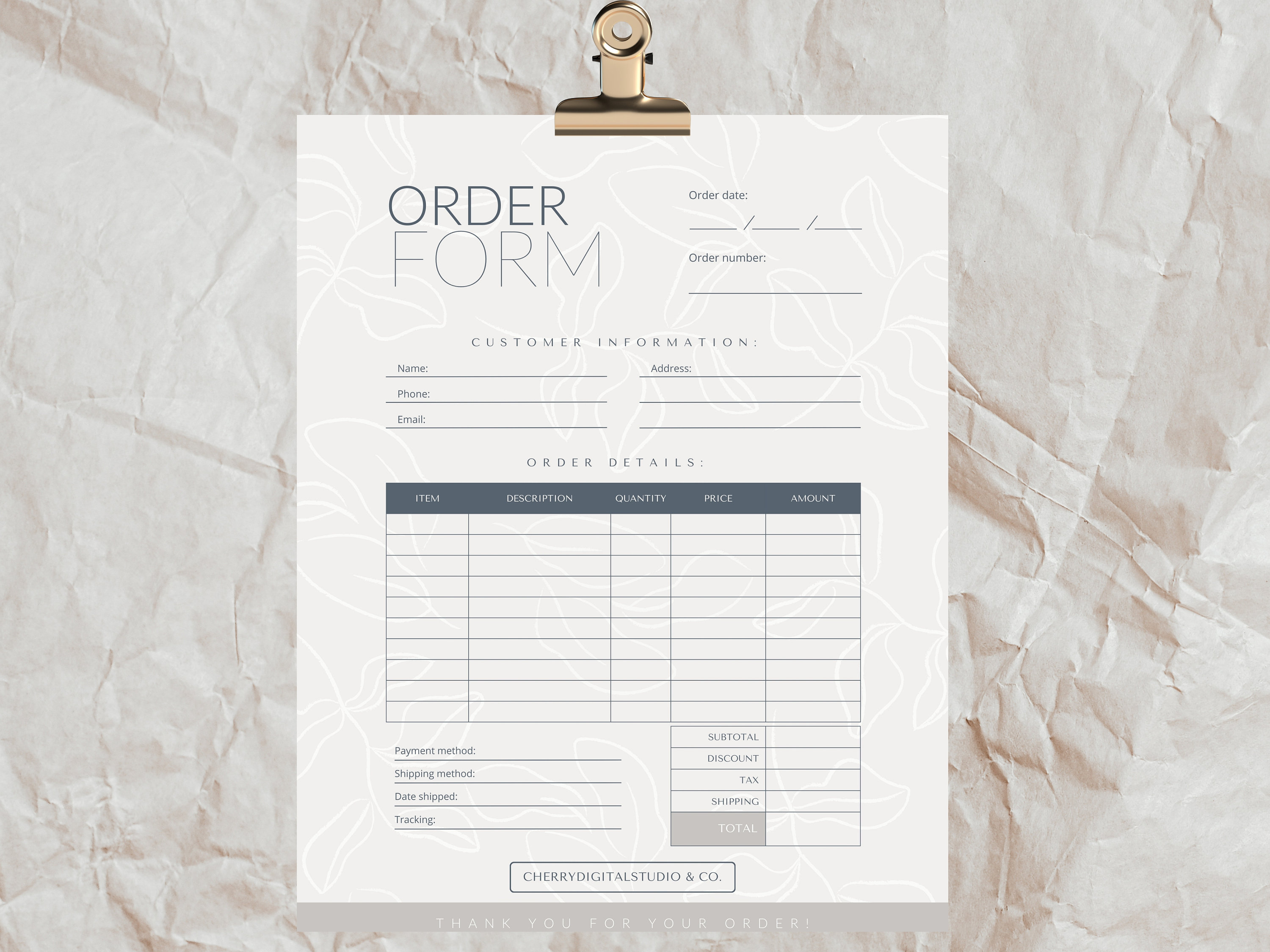 Editable Order Form Template for Small Businesses Printable - Etsy UK