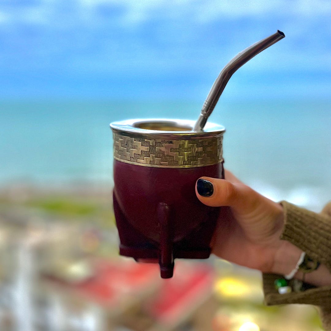 Handmade Imperial Mate Gourd | Burgundy Leather & Chiseled German ...