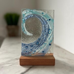 Fused Glass Ocean Wave – Coastal Decor – Nautical Glass Sculpture ...