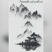 PRINTABLE Chinese Ink Painting | Mountains and River Landscape Wall Art ...